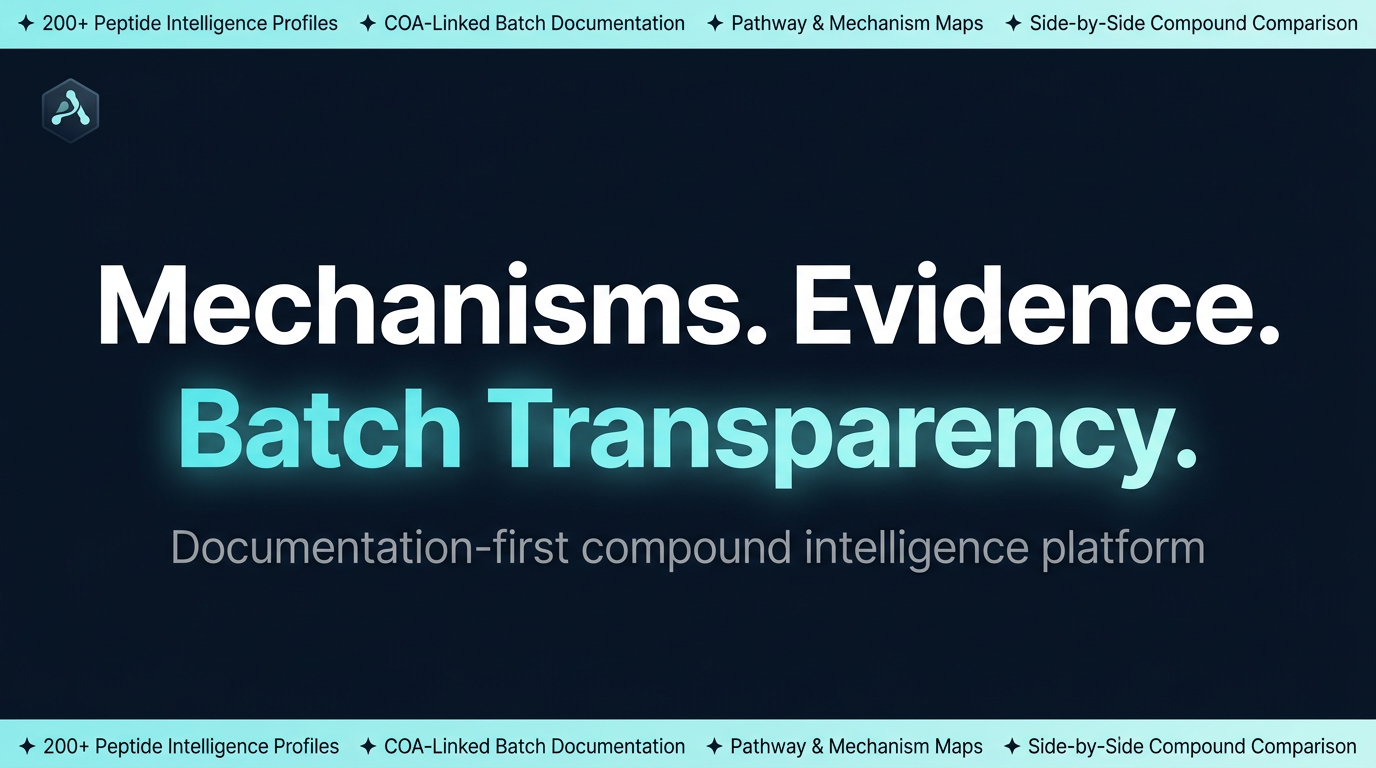 Peptide Atlas by AminoForge — Documentation-First Compound Intelligence